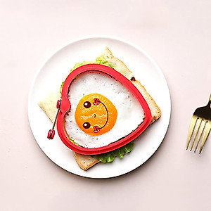 SagaSave Silicone Egg Ring Fried Eggs Mold Muffins Omelets Pancakes Mold Heart Shape Rotated 360° DIY Kitchen Cooking Tool