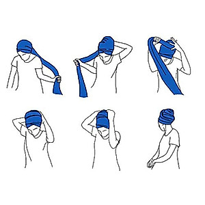 Ever Fairy Turban Head Wrap Scarf,African Women' Soft Long Scarf Shawl Hair Bohemian Headwrap Stretch Headband Tie (Set A-Black+Grey+Red)