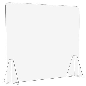 Free Standing Acrylic Sneeze Guard - 3/16" Thick - Multiple Sizes - by BenchPro