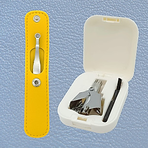 Universal Nose Hair Trimming Tweezers, Comes in Leather Sheath and Storage Packaging, Stainless Steel Manual Ear and Nose Hair Trimmer, Friendly Round Tip Not Hurt The Skin, for Noses, Sideburns