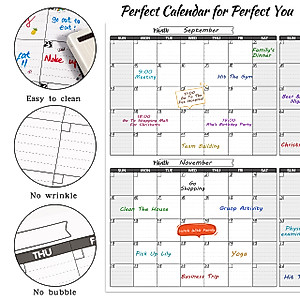 Large Dry Erase Calendar for Wall - Undated 4 Months Wall Calendar, Dry Erase Calendar, 52" x 36", Yearly Wall Calendar Dry Erase for Office, Home
