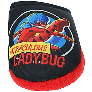 Miraculous Ladybug Girls' Pajama Set 2-Piece Jersey PJs with Cozeez Slippers, Red, Girls' Size 7/8