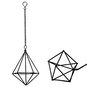 libproqia Small Air Plants Hanging Holders Wire Airplants Planter Hanger Black Geometric Metal Himmeli 6pcs Tillandsia Air Fern Display Holders for Hanging Air Plants