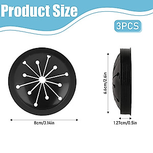 3 Packs Garbage Disposal Splash Guard Sink Baffle, 3 1/8 in Food Waste Disposer Accessories, Kitchen Sink Drain Splash Guard Replacement Splashguard for Waste King Whirlaway Ge Models Sinkmaster Black