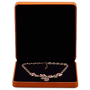 Oirlv Premium Leather Big Necklace Box Chunky Necklace Gift Box Showcase Jewelry Display Holder