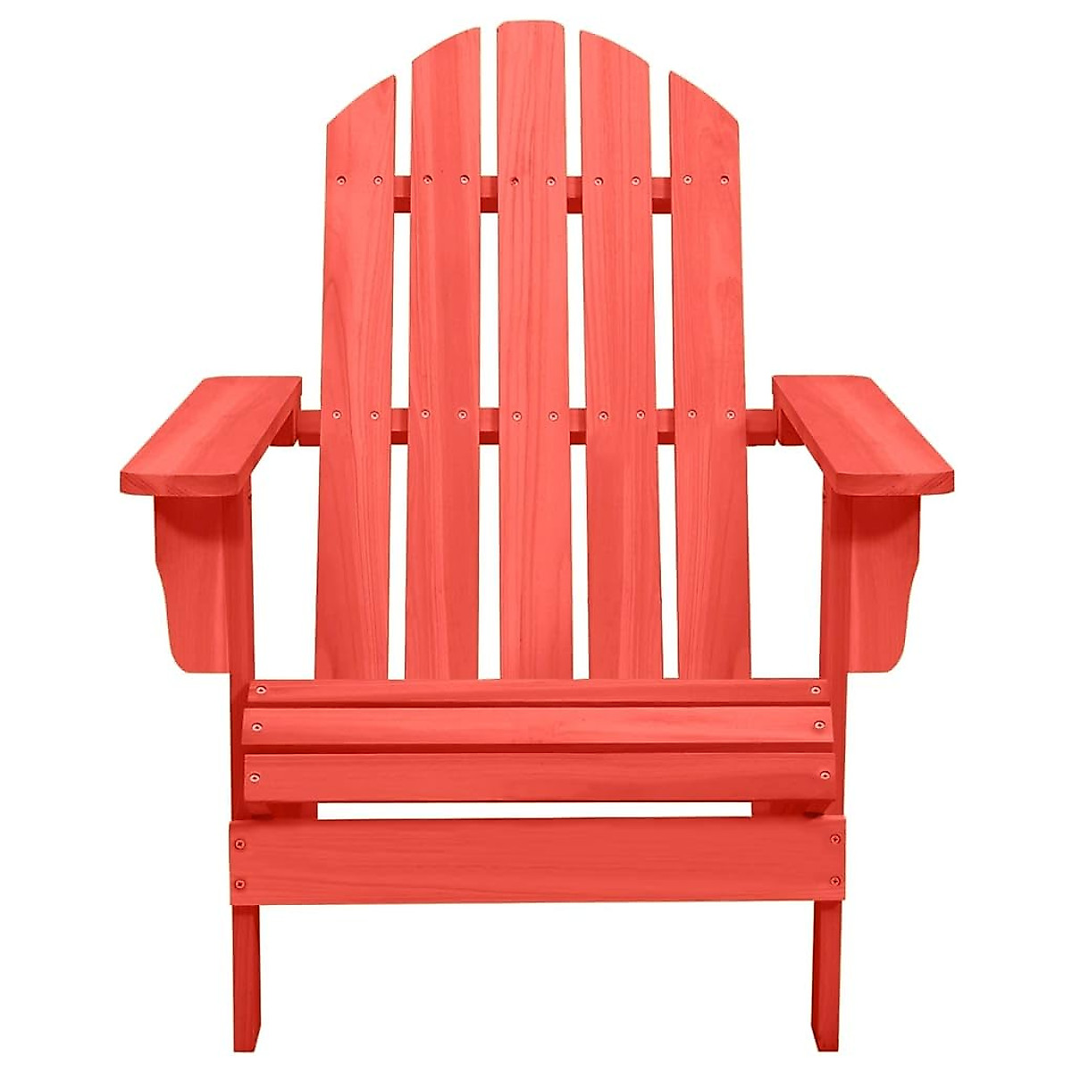 Tidyard Patio Adirondack Chair Solid Fir Wood Red Outdoor Fire Pit Chair Wooden Garden Armchair for Porch Pool Lawn Deck Backyard Balcony Outdoor