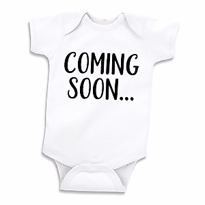 Bump and Beyond Designs Baby Surprise Pregnancy Announcement Grandparents Coming Soon (0-3 Months, White)