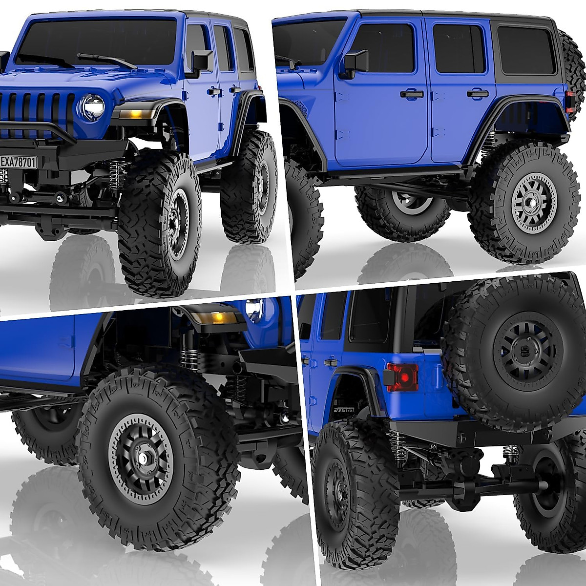 RACENT Remote Control Car High Speed RC Truck - 4WD Off Road All Terrain RC Monster Truck for Boys Waterproof Hobby Grade Toys for Adults with 2 Batteries (787-1 Blue)