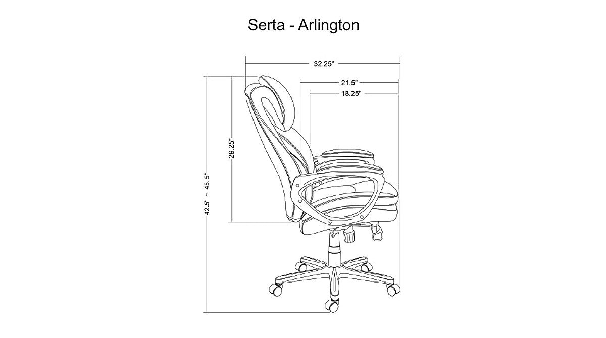 Serta Smart Layers AIR Arlington Executive Office Chair - Leather, Black