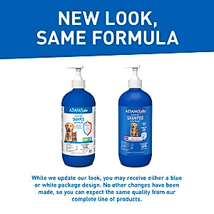 Adams Plus Flea & Tick Shampoo with Precor for Cats, Kittens, Dogs & Puppies Over 12 Weeks Of Age |Sensitive Skin Flea Treatment |Kills Adult Fleas, Flea Eggs, Ticks, and Lice |24 Oz, Pump Included