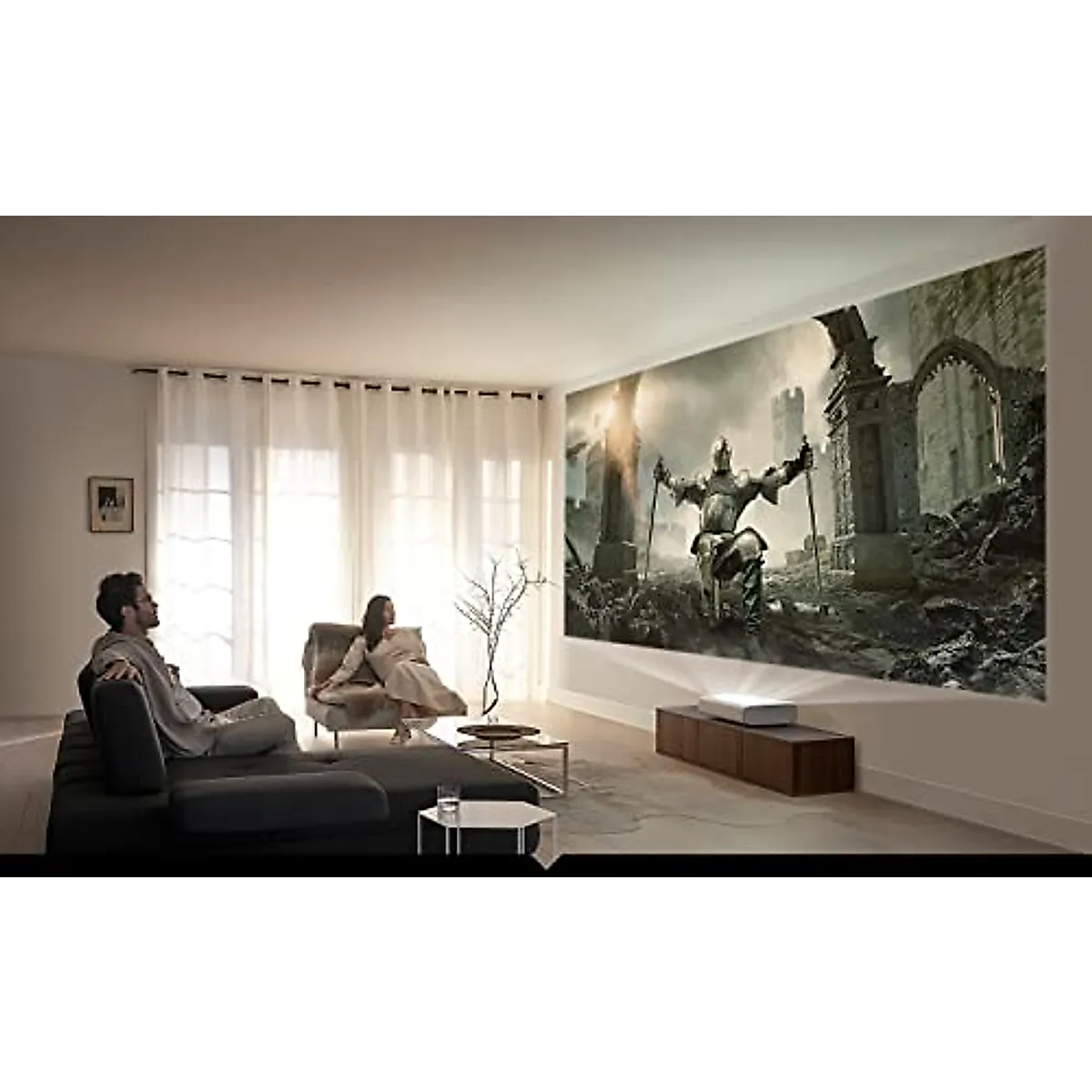 Samsung SP-LSP9T 130" The Premiere 4K Smart Laser Short-Throw Projector with an Additional 4 Year Coverage by Epic Protect (2021)