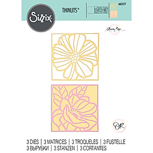 Sizzix Thinlits Die Set 3PK Floral Card Fronts by Olivia Rose, 665177, Multicolor