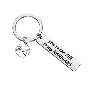 Gzrlyf Friendship Keychain You are the She to My Nanigans BFF Gifts for Best Griends Bestie Gifts (You're the SHE to my NANIGANS)