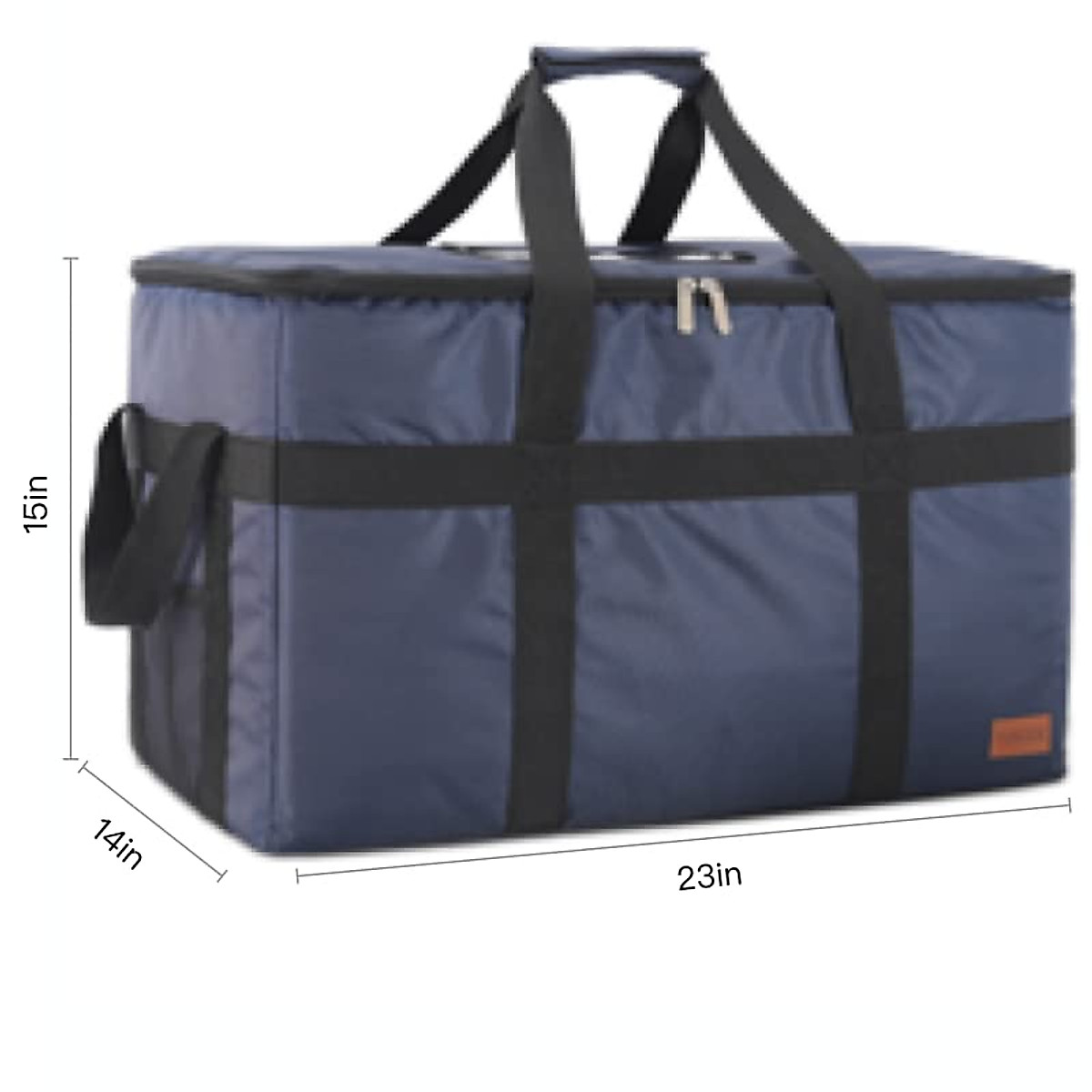 FORCOOK Insulated Food Delivery Bags XXL Commercial Grocery Bags Hot Bags for Delivery Waterproof - Premium Food Warmer Bag for Uber Eats and Doordash with Hard Bottom Blue