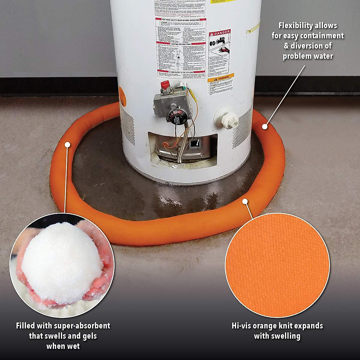 Quick Dam Indoor Water Dam (WUB210-12) - 2.5-Inch x 10-Feet - 12-Pack , Orange