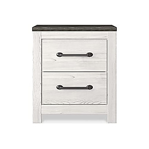 Signature Design by Ashley Gerridan Coastal Two Drawer Nightstand, White/Gray