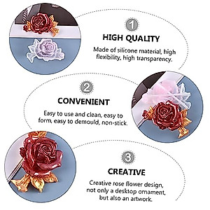 Didiseaon 1pc Ornament Silicone Mold Resin Silicone Molds Car Trim Resin Tray Resin Brooch Resin Casting Molds Agate Silicone Desktop Ornament Casting Mould Rose Making Tray Ornament Mold