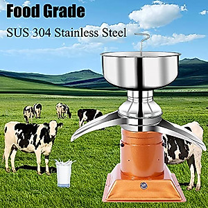 Minneer Electric Milk Cream Centrifugal Separator/Golden Plug 21Gal/H 80L/H 110V USA/Canada Make Cream Butter Milkshake Separator for Goats Cows Milk All Metal Parts(Golden)