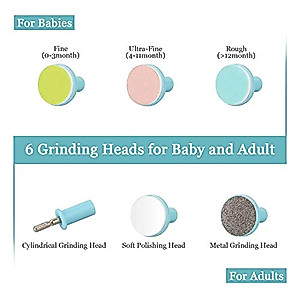 Baby Nail File Electric Nail Trimmer File Manicure Set, Toes Fingernails Care Trimmer with LED Light for Newborn, Kids and Adults