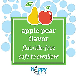 Dr. Brown's 100% Silicone Baby Finger Toothbrush and Toothpaste Set, 2-Pack Toothbrush with Storage Case, Fluoride-Free Apple Pear Toddler Toothpaste