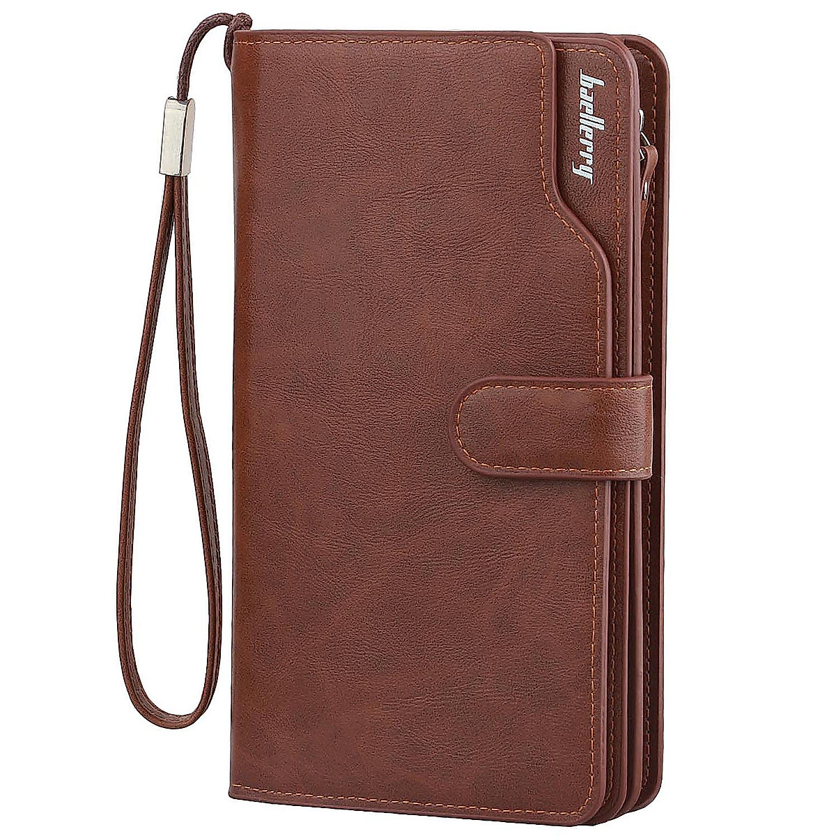 Coolstar Wristlet Wallets for Women Men's Clutch Wallet Large Capacity Leather Purse Business Credit Card Holder (2-Dark Brown)