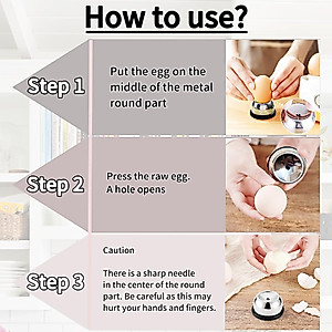 Egg Piercer for Raw Eggs, Stainless Steel Needle Egg Punch, Egg Poker with Sharp Pin to Get Good Hard Boiled Eggs, Hard Boiled Egg Peeler, Anti-rust Easy Egg Peeler Kitchen Tools