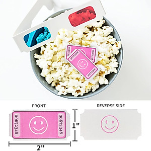 L LIKED Smile Raffle Tickets Roll,Each Tickets 1''x2'',for Events, Entry, Class Reward, Fundraiser & Prizes,1000 Tickets Per Roll -Pink