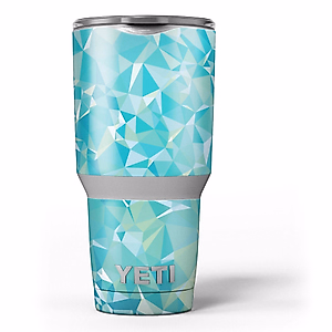 Design Skinz Teal Geometric V13 - Skin Decal Vinyl Wrap Kit Compatible with The Yeti Rambler Cooler Tumbler Cups