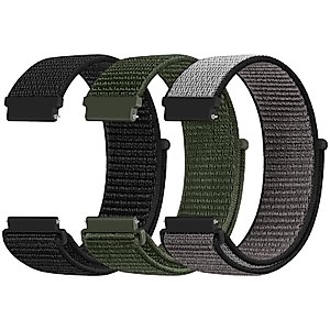 XFYELE Nylon Watch Band Compatible with Samsung Galaxy Watch 7/6/5/4/FE 40mm 44mm/Watch 6 Classic 43mm 47mm/Watch 5 Pro 45mm/Watch 4 Classic 42mm 46mm, 20mm Quick Release Replacement Sport Strap