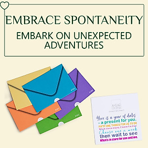 A Year Of Dates: Surprise Edition - Christmas gift. A Date Night Box with Sealed Date Ideas, Perfect Paper Wedding Anniversary present. Couple Date Night Ideas