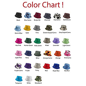 Gelante Solid Color 100% Cotton Bucket Hat for Women and Men Packable Travel Summer Beach Hat 1900-Denim Blue-L/X
