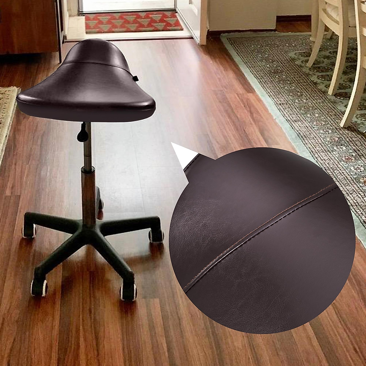 Master Massage Ergonomic Saddle Chair-Saddle Stool- Hydraulic Swivel Rolling Chair-Salon Clinical Tattoo Dentist Clinic Stool, Spas, Salons Stools, Workshop Office-Coffee