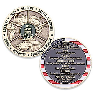 Army Core Values Challenge Coin - United States Army Challenge Coin - Amazing US Army Military Coin - Designed by Military Veterans!