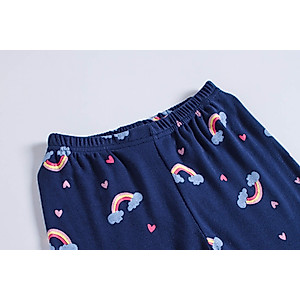 KikizYe Little Girls Unicorn Rainbow Pajamas Kids Cotton Jammies Size 6