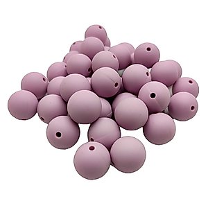 50pcs Lilac Purple Color Silicone Round Beads Sensory 15mm Silicone Pearl Bead Bulk Mom Necklace DIY Jewelry Making Decoration