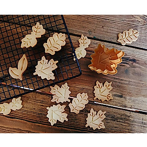 4Pcs Leaf Plunger Cutter Maple Leaf Cookie Cutter Baking Pie Crust Cutters for Thanksgiving