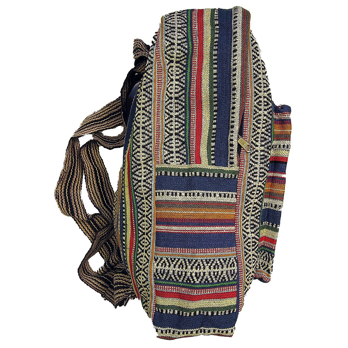 Unisex Blue Woven Cotton Ethnic Hippie Backpack or Daypack By Original Collections