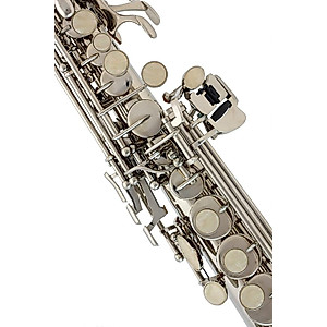 Lazarro Silver Nickel Bb B-Flat Straight Soprano Saxophone Sax Lazarro+11 Reeds,Care Kit~24 COLORS Available-300-NK