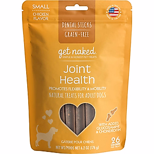 Get Naked Grain Free 1 Pouch 6.2 Oz Joint Health Dental Chew Sticks, Small