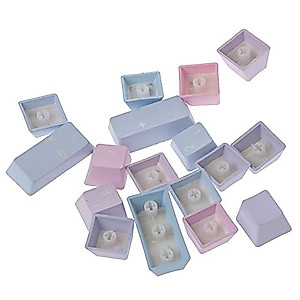 Gaming Mouse and Keyboard 17 Keys RGB Top Printed PBT Backlit Keycap for Mechanical Keyboard (Color : Purple Powder)