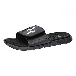 Under Armour Men's Ignite Pro Slide, (001) Black/Black/White, 12, US
