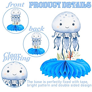 12Pcs Ocean Sea Animal Honeycomb Centerpieces Ocean Animals Baby Shower Decorations Under The Sea Party Table Centerpieces Sea Animals Decorations for Sea Theme Birthday Party Supplies