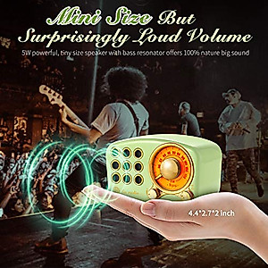 Retro Bluetooth Speaker, Vintage Radio-Greadio FM Radio with Old Fashioned Classic Style, Strong Bass Enhancement, Loud Volume, Bluetooth 5.0 Wireless Connection, TF Card and MP3 Player (Green)
