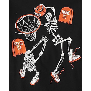 The Children's Place,Long Sleeve Halloween Graphic T-Shirt,Black,Medium (7/8)