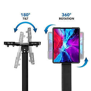 Mount-It! Anti-Theft Universal Tablet Kiosk Stand, Fits iPad Pro, Galaxy Tab, Surface Pro 9.7-13 Inch Tablets | Adjustable Floor Stand with Secure Locking for Retail, Trade Shows, POS, and Public Use
