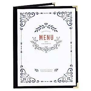 12 Pack Clear Restaurant Menu Covers, Letter Size Holders with Double Panels, Metal Corners (8.5 x 11 in)