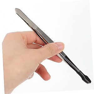 iplusmile Rubber Flat Tweezers Reverse Tweezers Facial Tools Needle Nose Tweezers Face Stickers Gold Stickers Reptile Feeding Tongs Tweezers for Crafts Stainless Steel Bead Short Hair