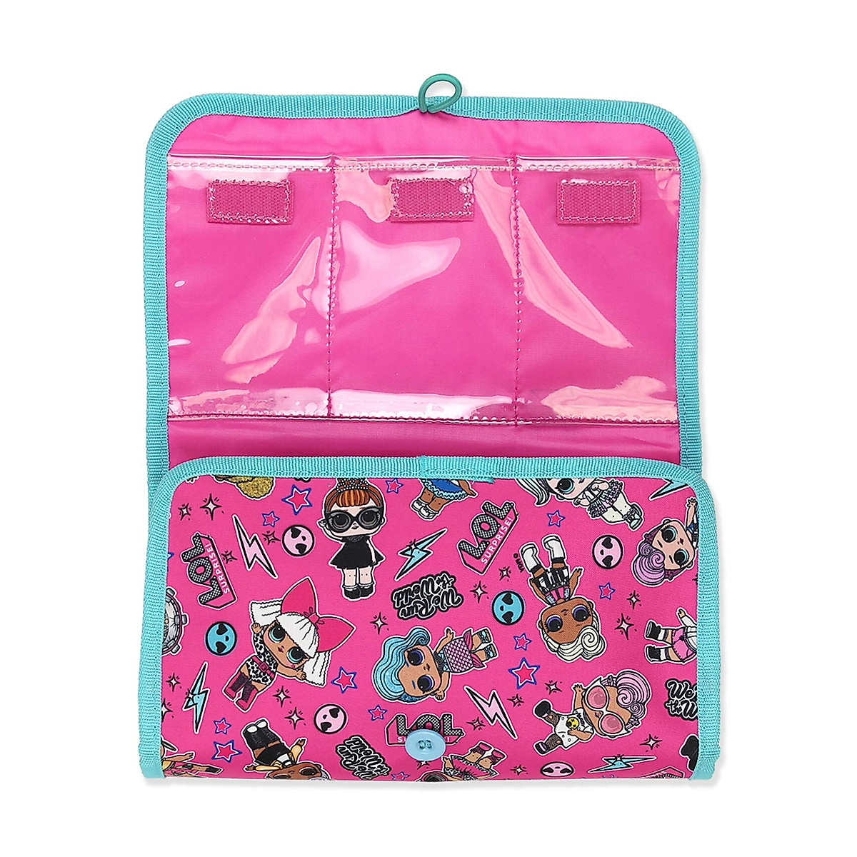 L.O.L. Surprise! Girl's Tri-fold Multipurpose Collectible Toy Storage Accessory Toiletry Travel Bag Case (One Size, Pink)
