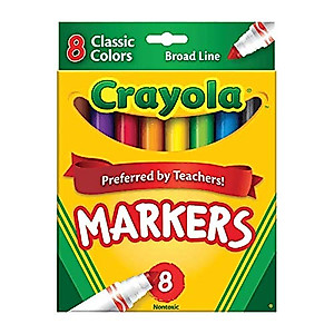 Crayola® Broad Line Markers, Assorted Classic Colors, Pack of 8