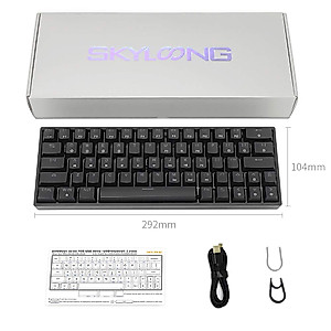 YUNZII SK64 64 Keys Hot Swappable Optical Mechanical Keyboard with ABS Shine-Through Keycaps, RGB Backlit, Programmable for Win/Mac/Gaming (Gateron Optical Blue, Black)
